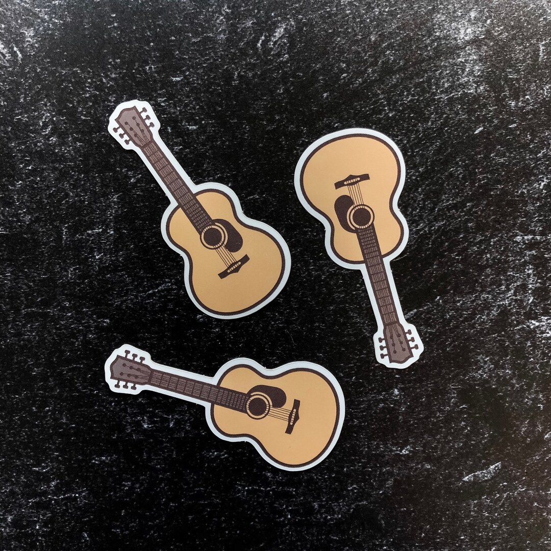 Acoustic Guitar Sticker - Music Sticker - Etsy