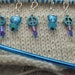 Translucent Turquoise Blue Glass Hearts and Peace Signs Stitch Markers ...
