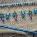 Translucent Turquoise Blue Glass Hearts and Peace Signs Stitch Markers ...