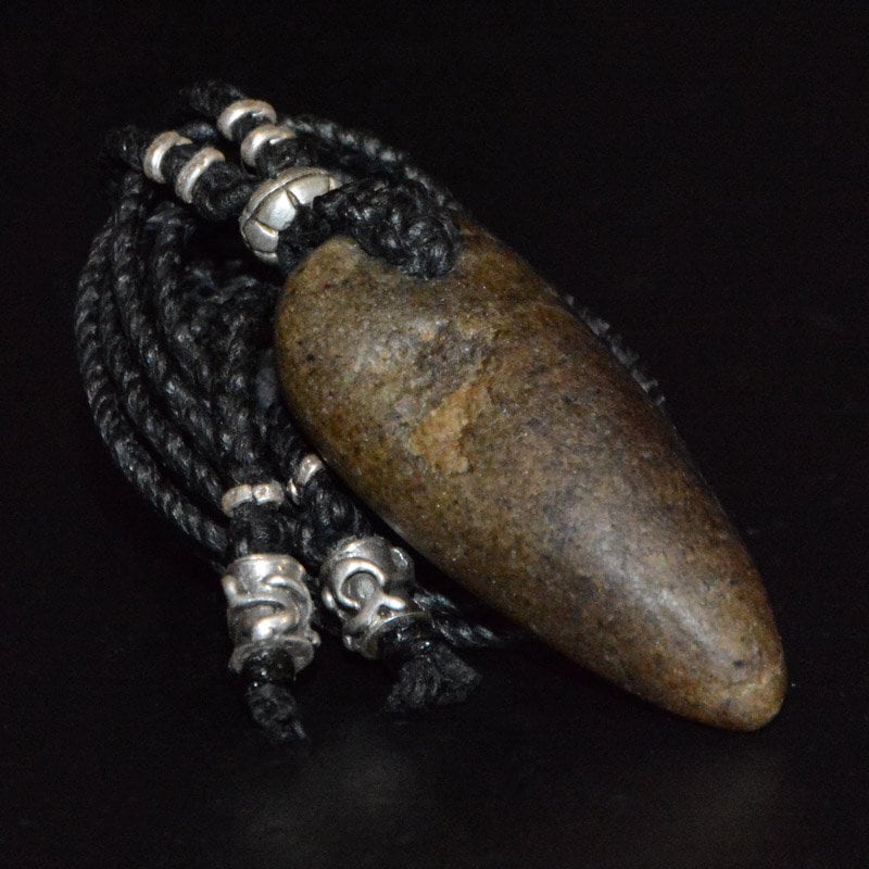 Neolithic Stone Tooth Talisman Silver Macramé Linen Necklace - Etsy