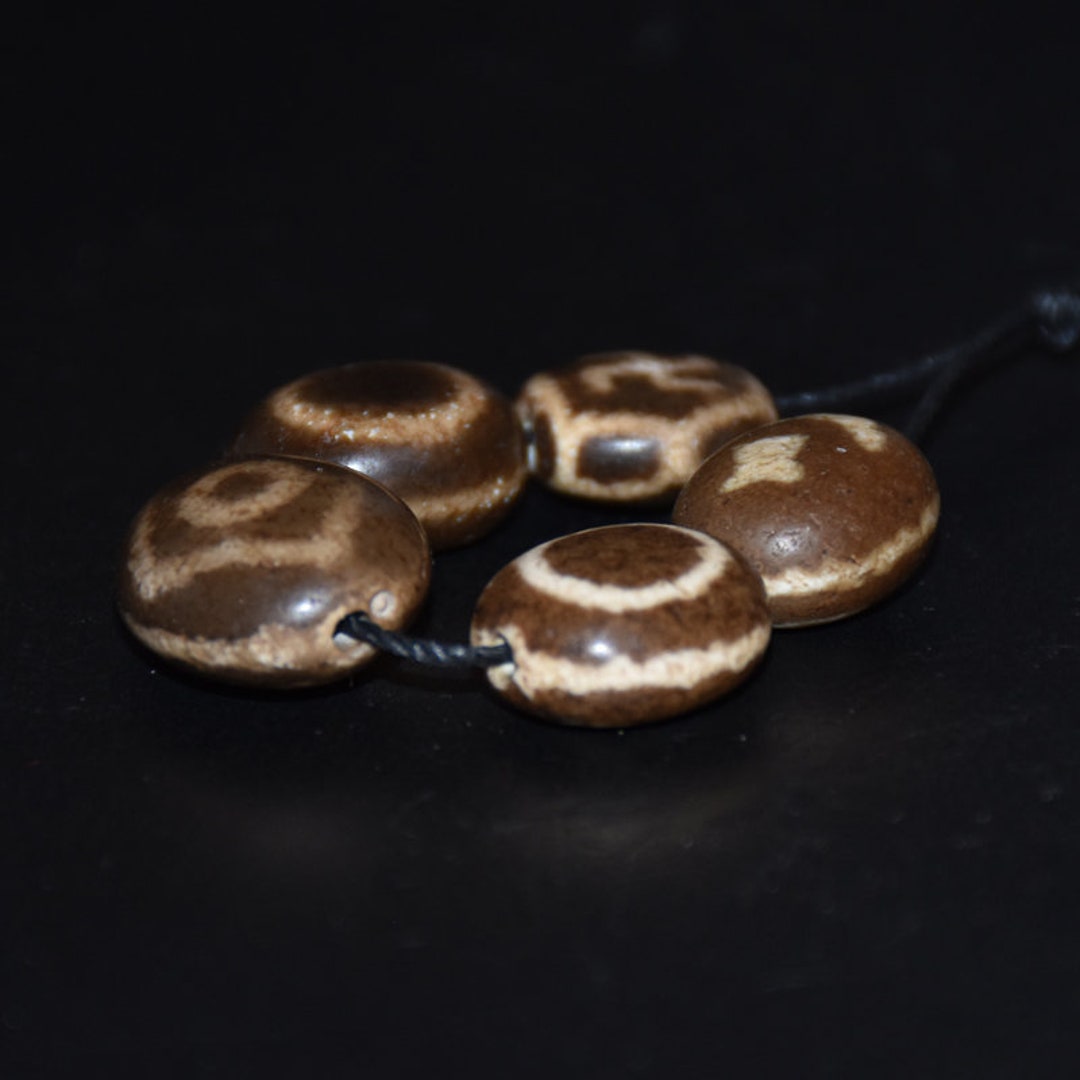 Small Strand With Five Vintage Rare Tibetan Dzi Beads - Etsy