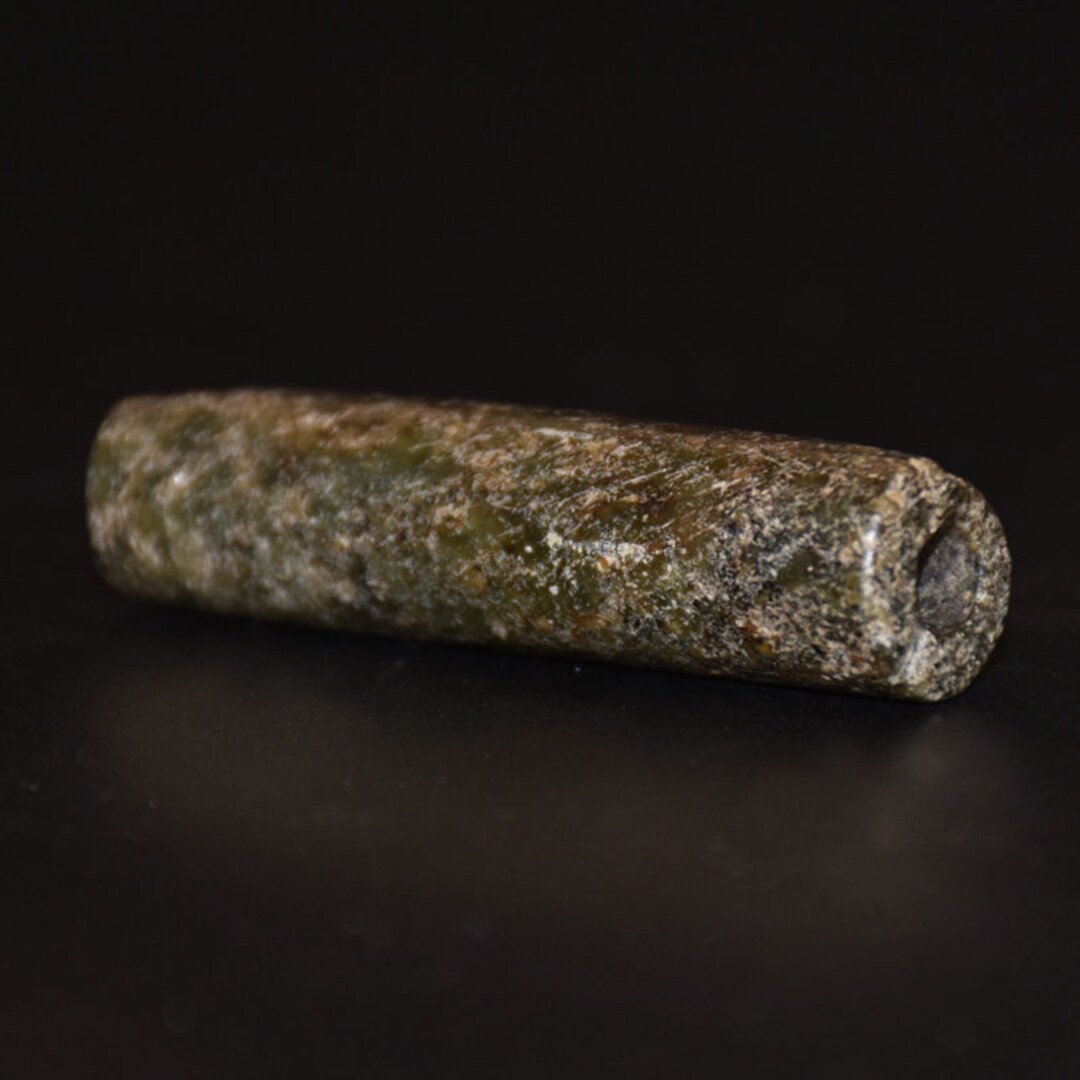 Ancient Precolumbian Green Stone Bead - Etsy