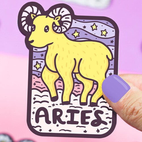 Aries Vinyl Sticker Horoscope Sticker Waterproof Laptop - Etsy
