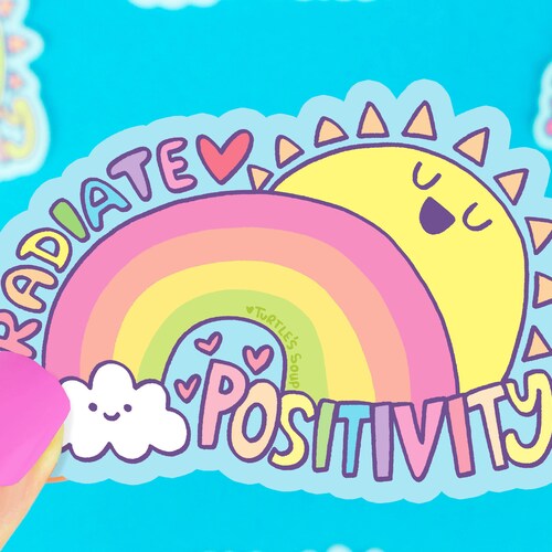 Positivity Sticker Cute Vinyl Stickers for Laptops Car - Etsy