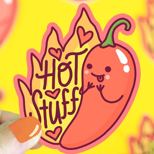 Hot Stuff Funny Jalapeno Sticker Valentine's Day Cute - Etsy UK