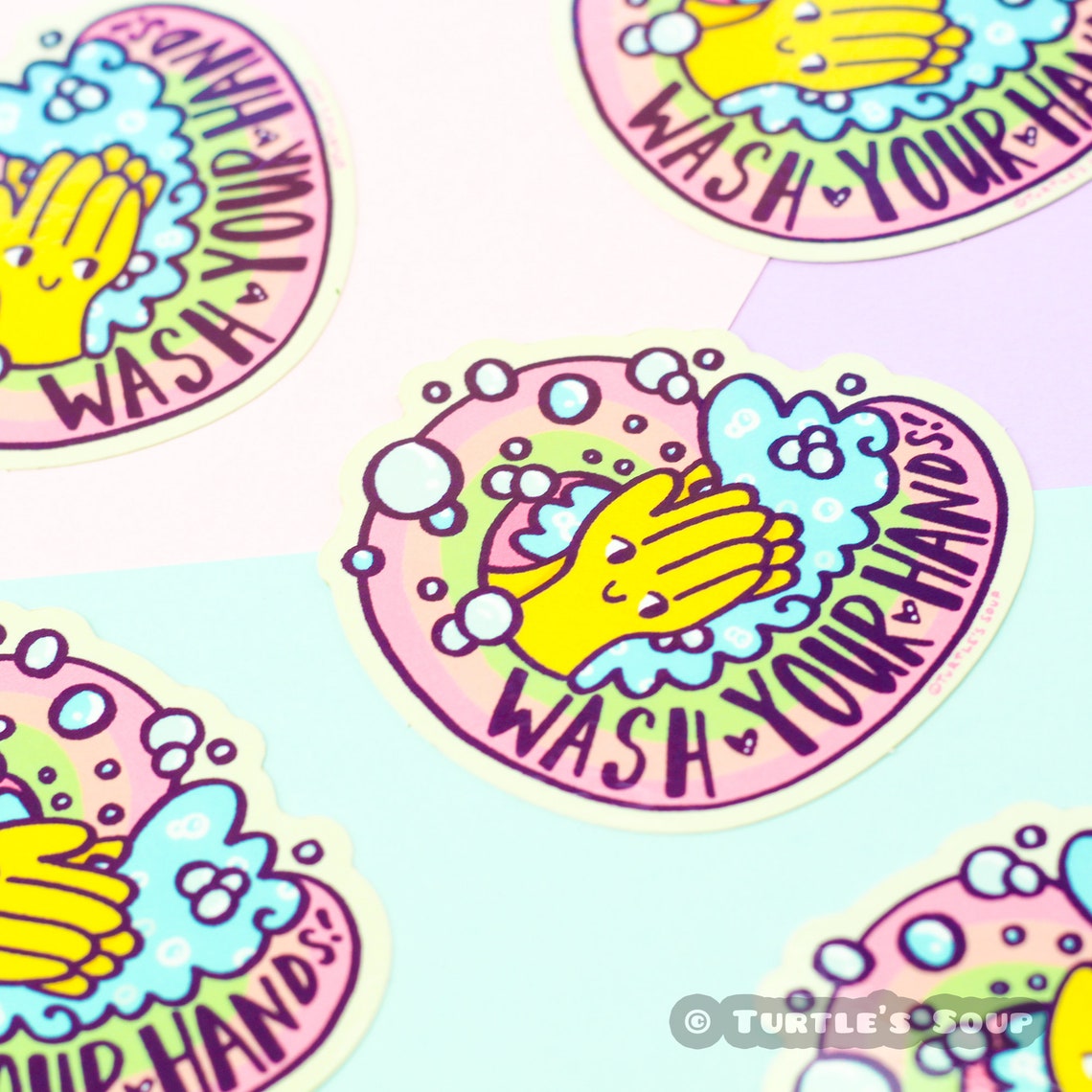 Wash Your Hands Sticker Kids Sticker Personal Hygiene Work | Etsy