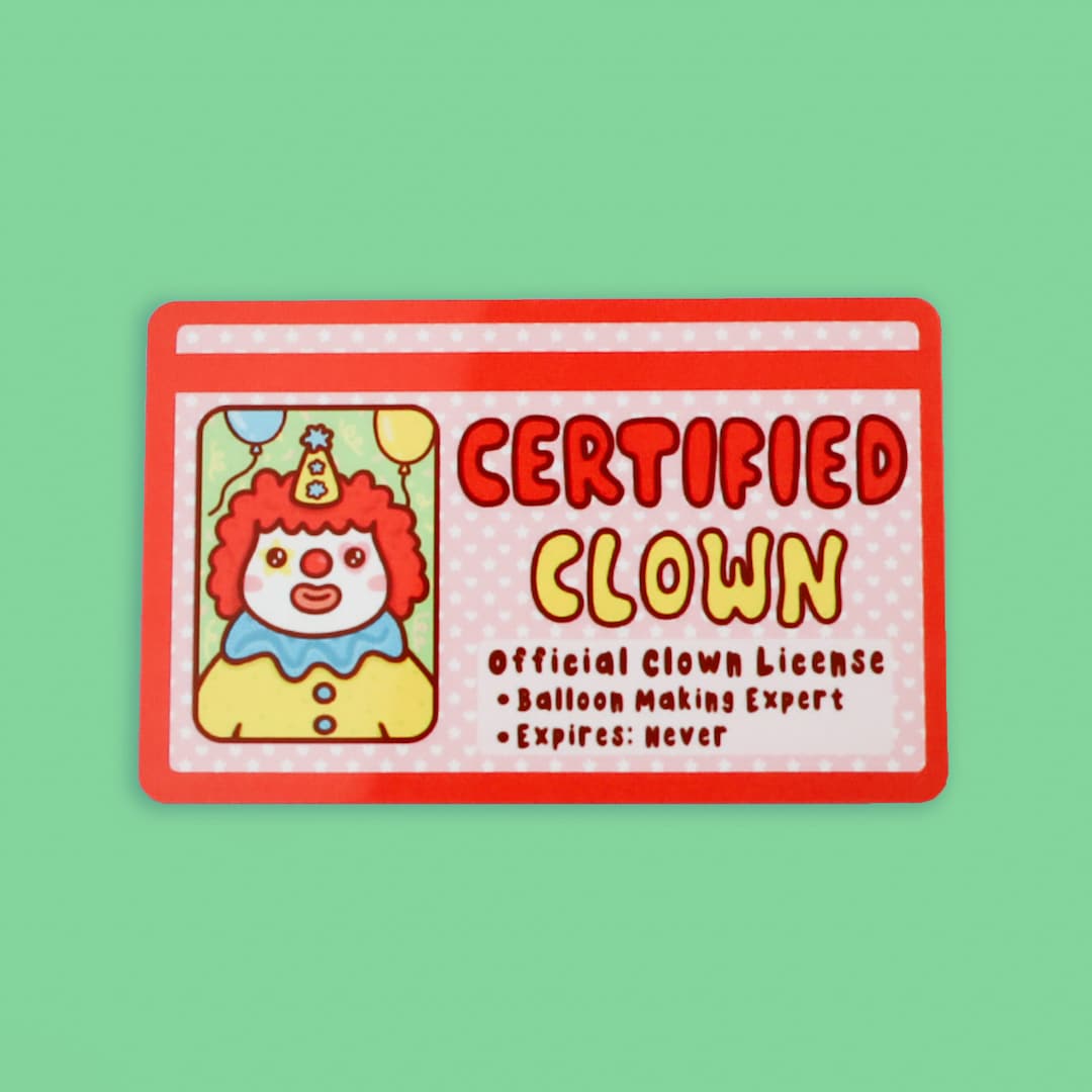 Certified Clown Fake Drivers License, Funny ID Card, Parody, New Driver ...