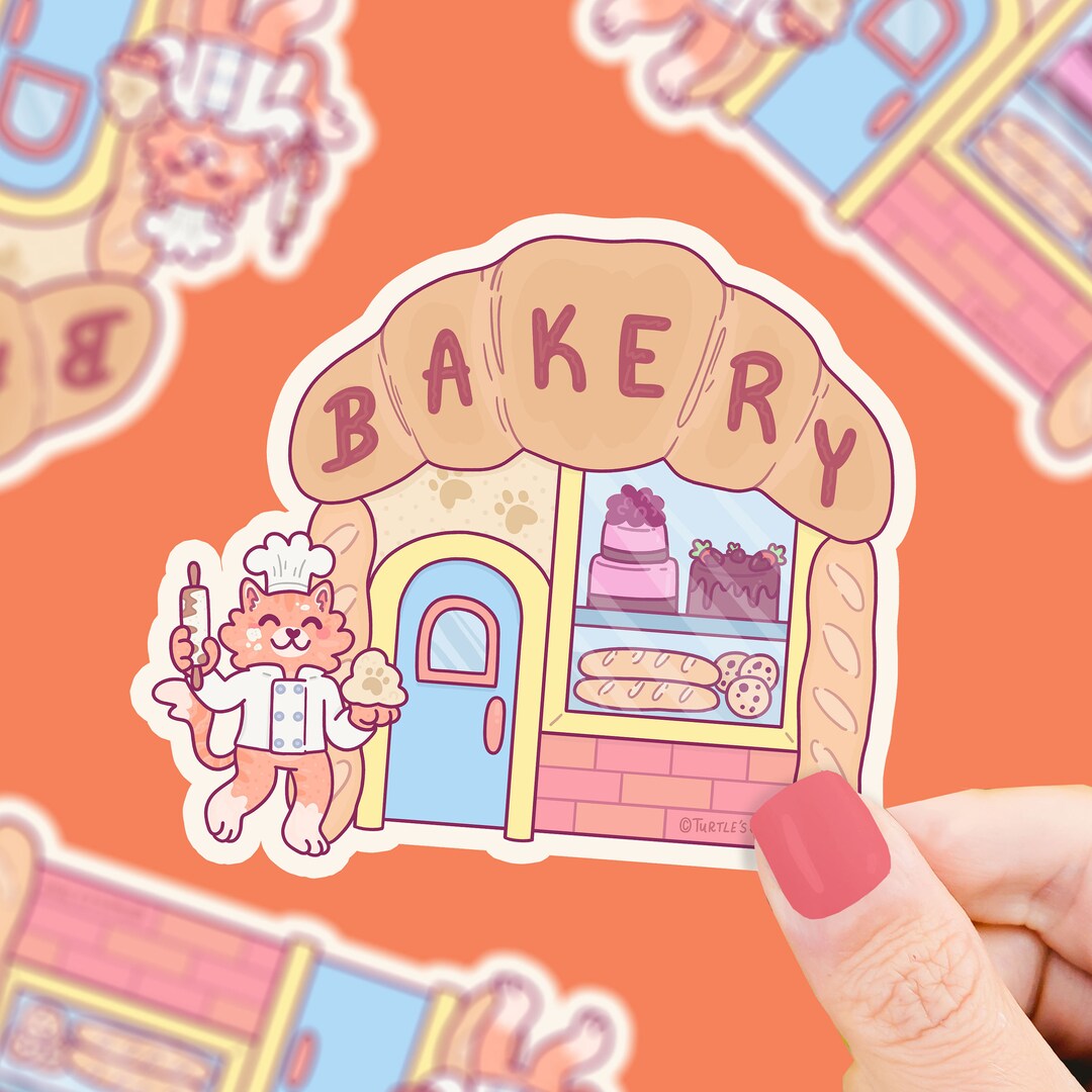 Bakery Kitty Baker Pastry Shop Keeper Vinyl Sticker - Etsy