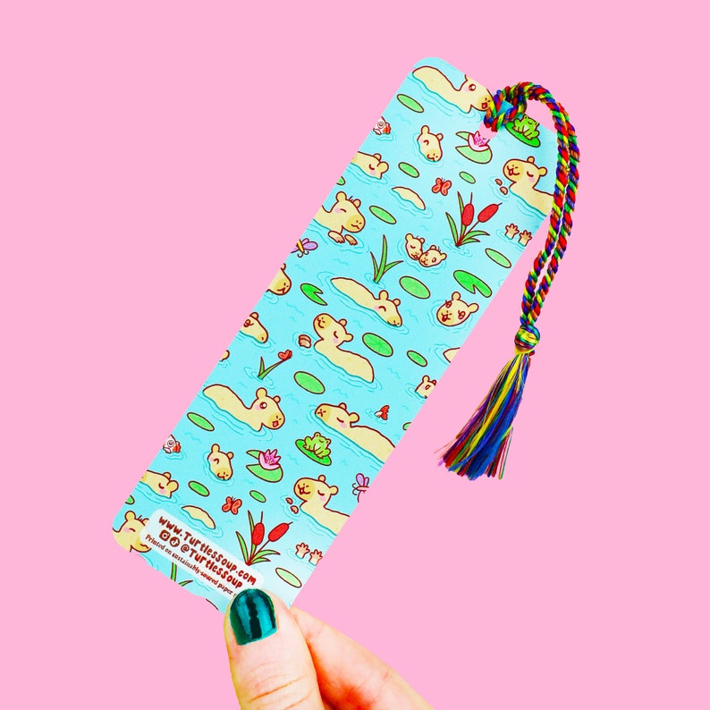 Capybara Bookmark: Funny Animal Pun With Rainbow Tassel - Etsy