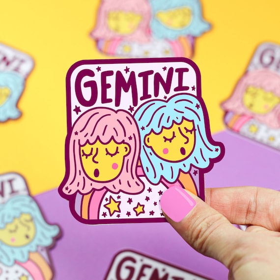 Gemini Vinyl Sticker Cute Sticker Waterproof Laptop Decal | Etsy