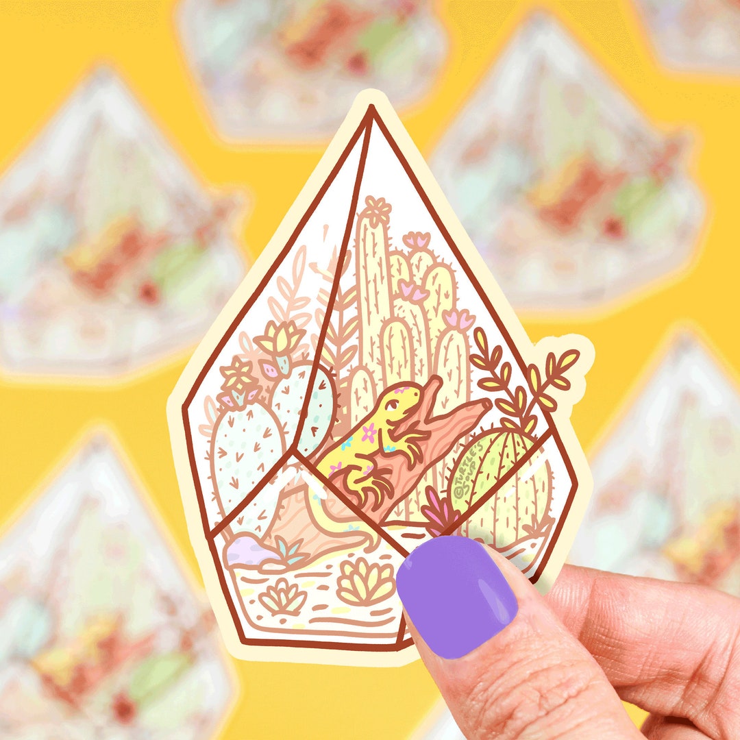 Desert Terrarium Vinyl Sticker: Lizard, Cactus, Laptop Decal - Etsy