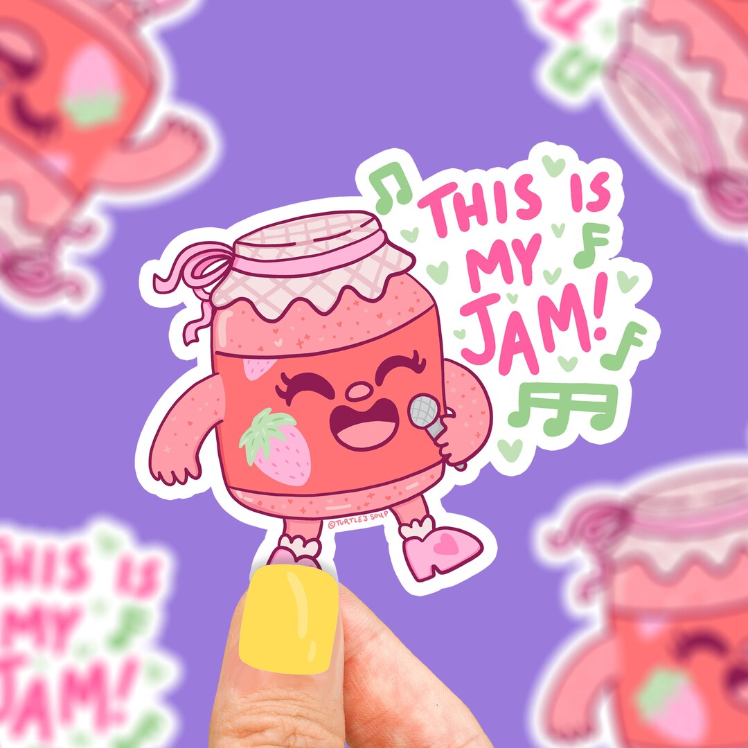 This is My Jam Strawberry Sticker: Funny Pun Sticker Art - Etsy