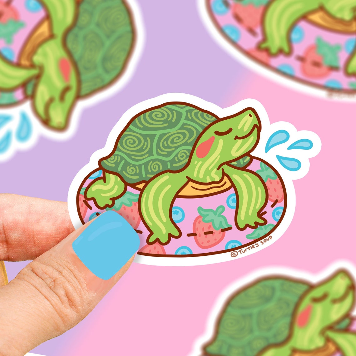Red Eared Slider Reptile Pet Lizard Waterproof Decal for Water Bottles ...