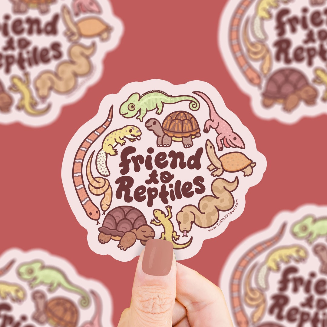Friend to Reptiles Sticker, Cute Vinyl Sticker, Lizards, Turtles ...