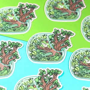 Tree Frog Terrarium Vinyl Sticker, Plant Sticker, Weatherproof Sticker ...