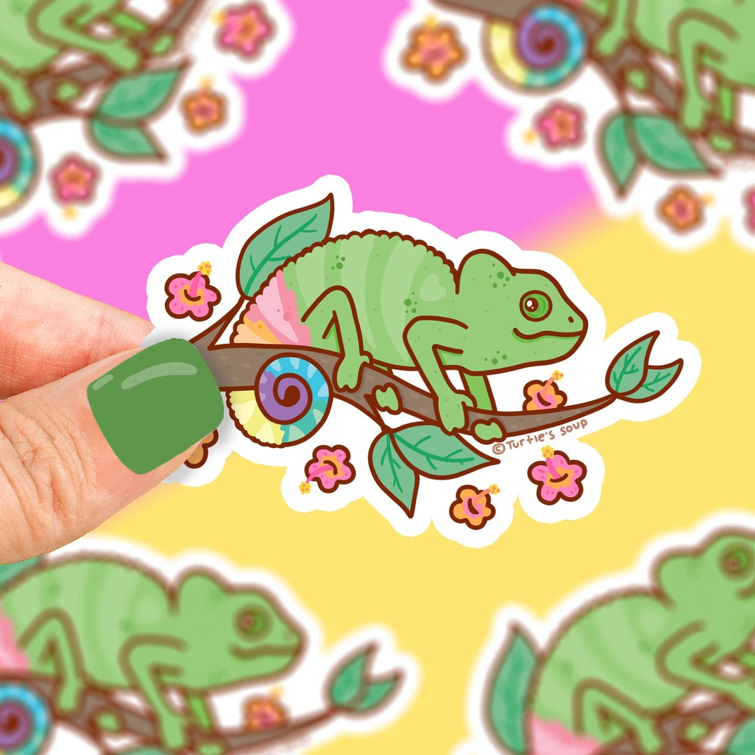 Chameleon Sticker Art Waterproof Decal for Water Bottles and Laptops - Etsy