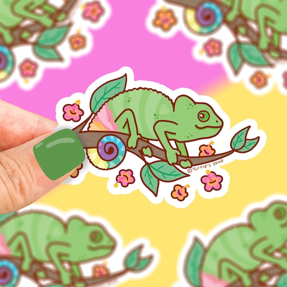 Chameleon Sticker Art Waterproof Decal for Water Bottles and - Etsy