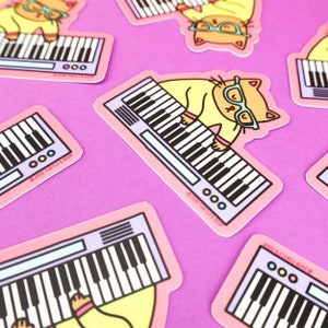 Keyboard Cat Funny Music Vinyl Sticker - Etsy