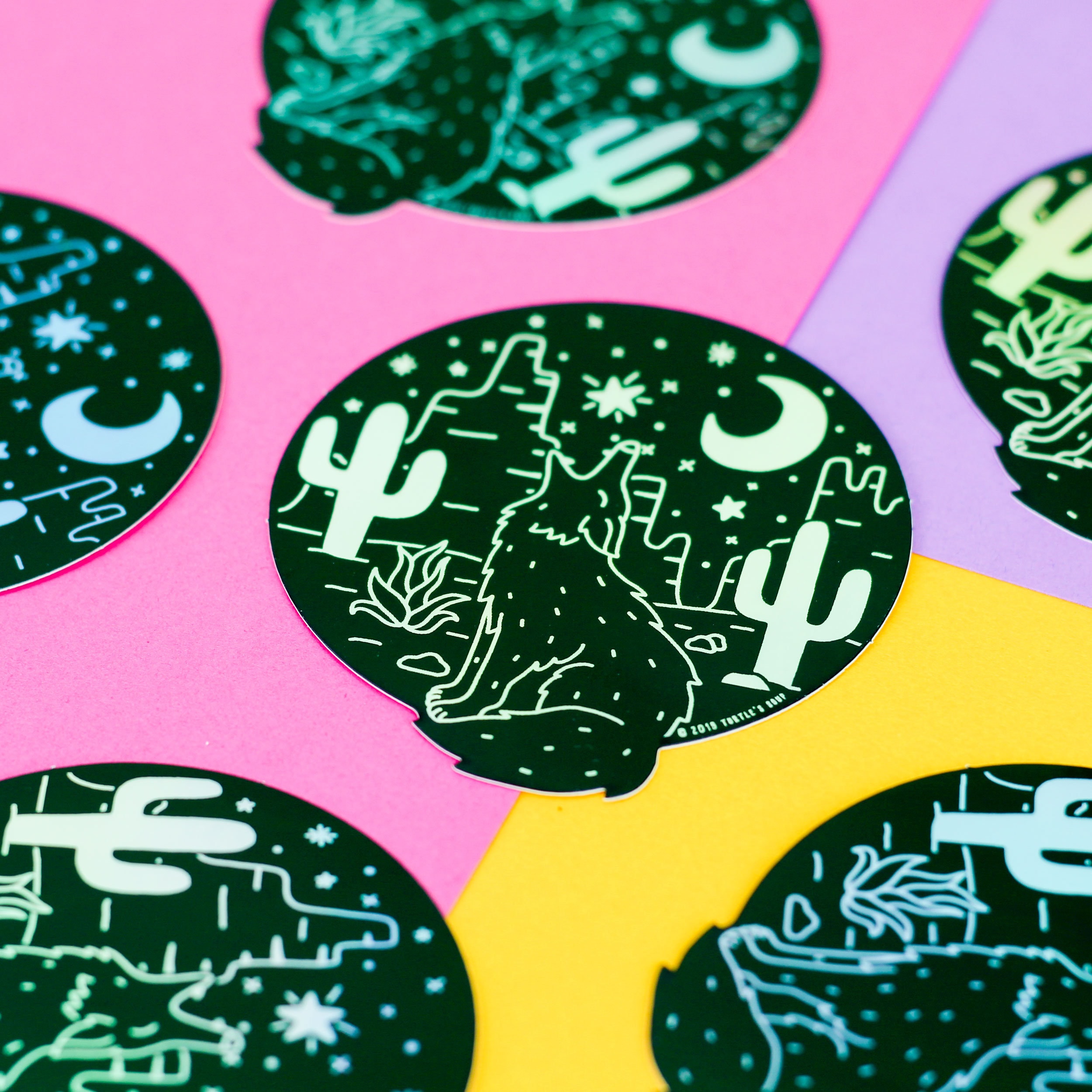 Coyote Sticker Holographic Vinyl Stickers Howling at the | Etsy