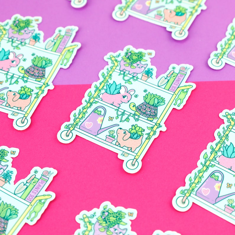 Planter Pets Vinyl Sticker Planter Pets on Garden Cart Cute - Etsy