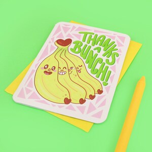 Thanks A Bunch Banana Thank You Card: Funny Pun Greeting - Etsy