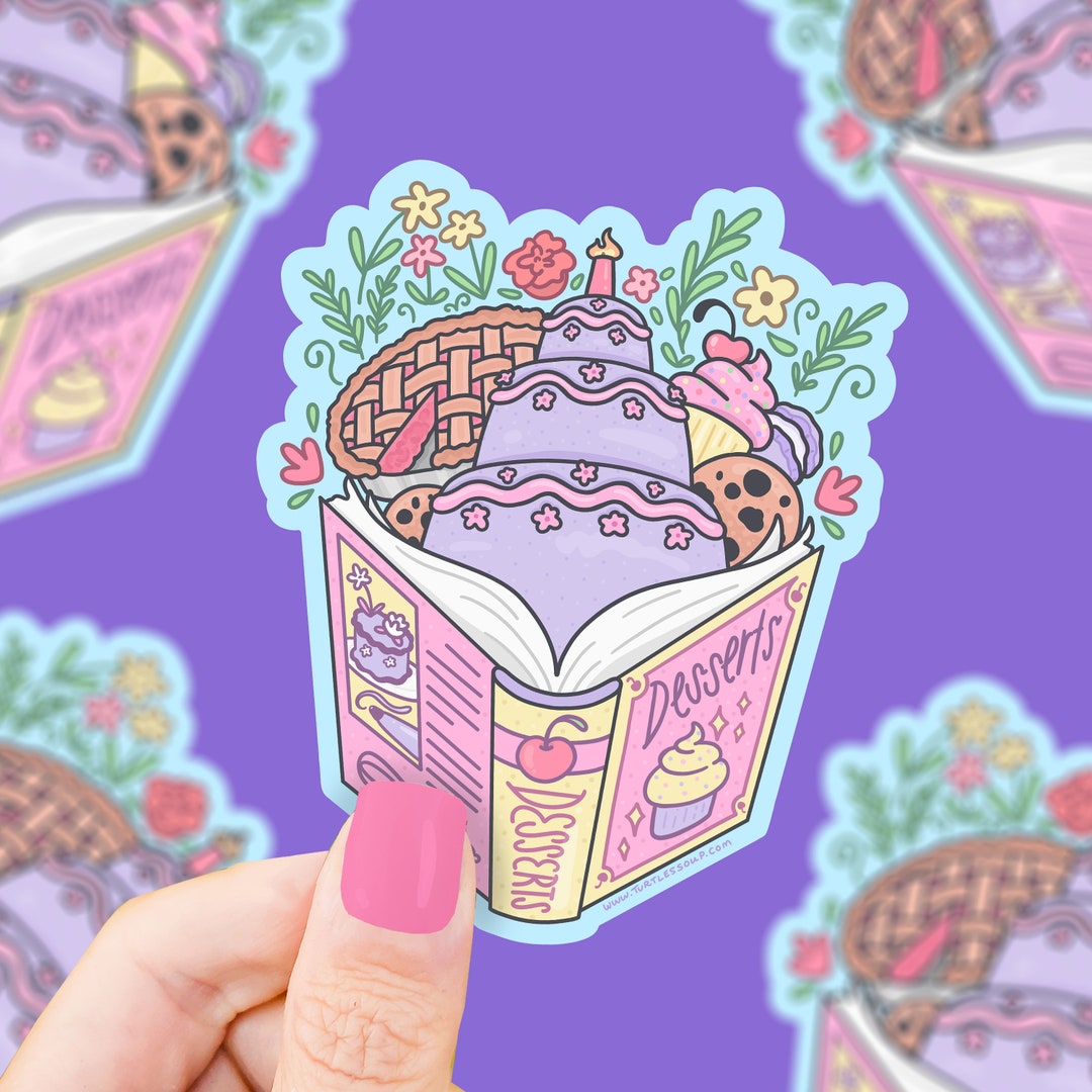 Bakery Cookbook Vinyl Sticker, Baking Decal, Desserts Sticker, Cake ...