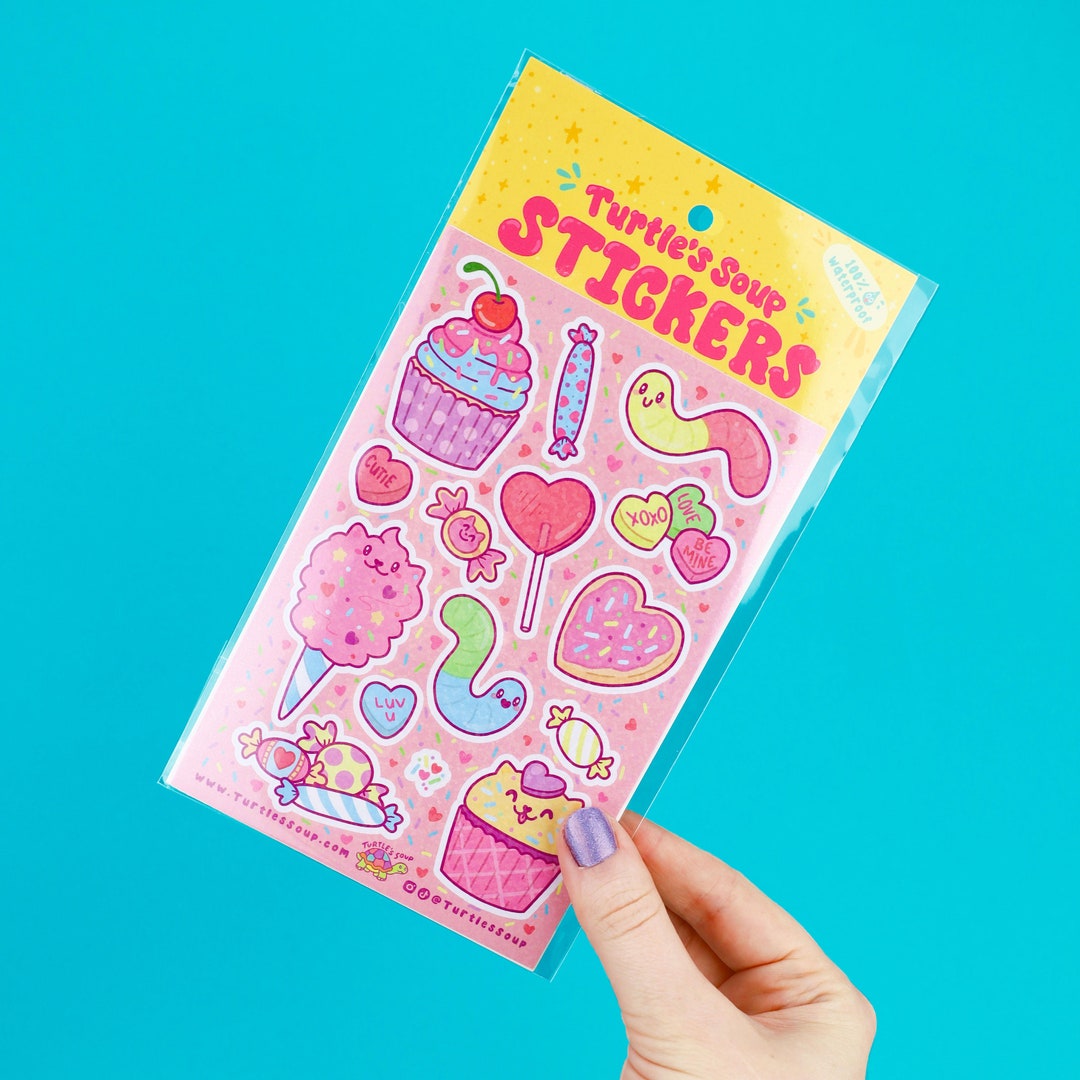 Sweet Treats Sticker Sheet, Kawaii Candy, Candy Stickers, Dessert ...