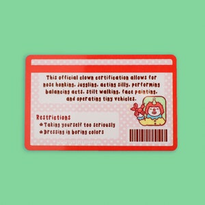 Certified Clown Fake Driver's License: Funny Parody ID Card - Etsy