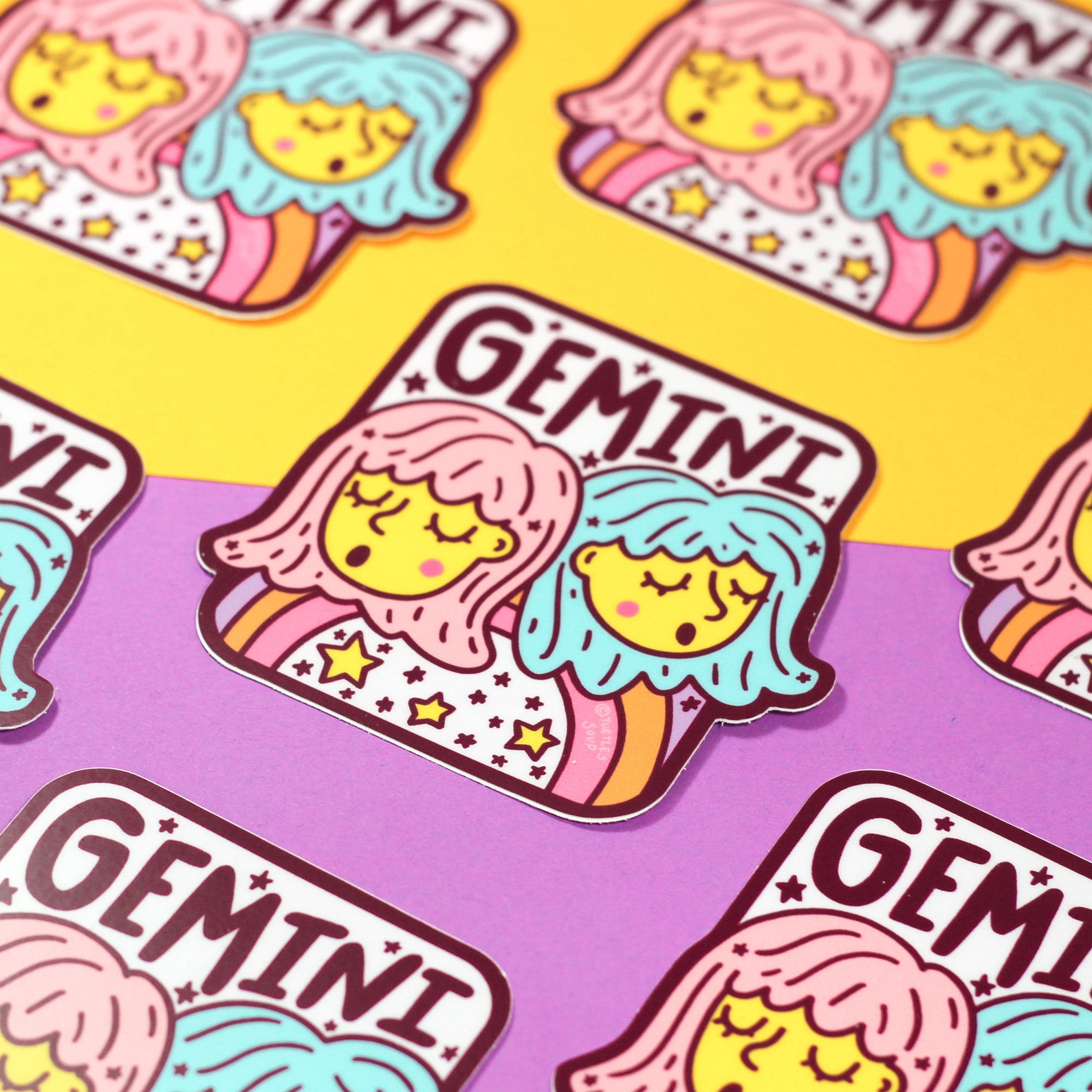 Gemini Vinyl Sticker Cute Sticker Waterproof Laptop Decal - Etsy