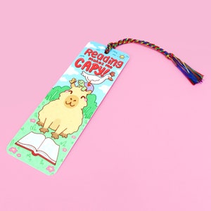Reading Makes Me Capy Bookmark, Capybara Bookmark, Funny Animal Pun ...