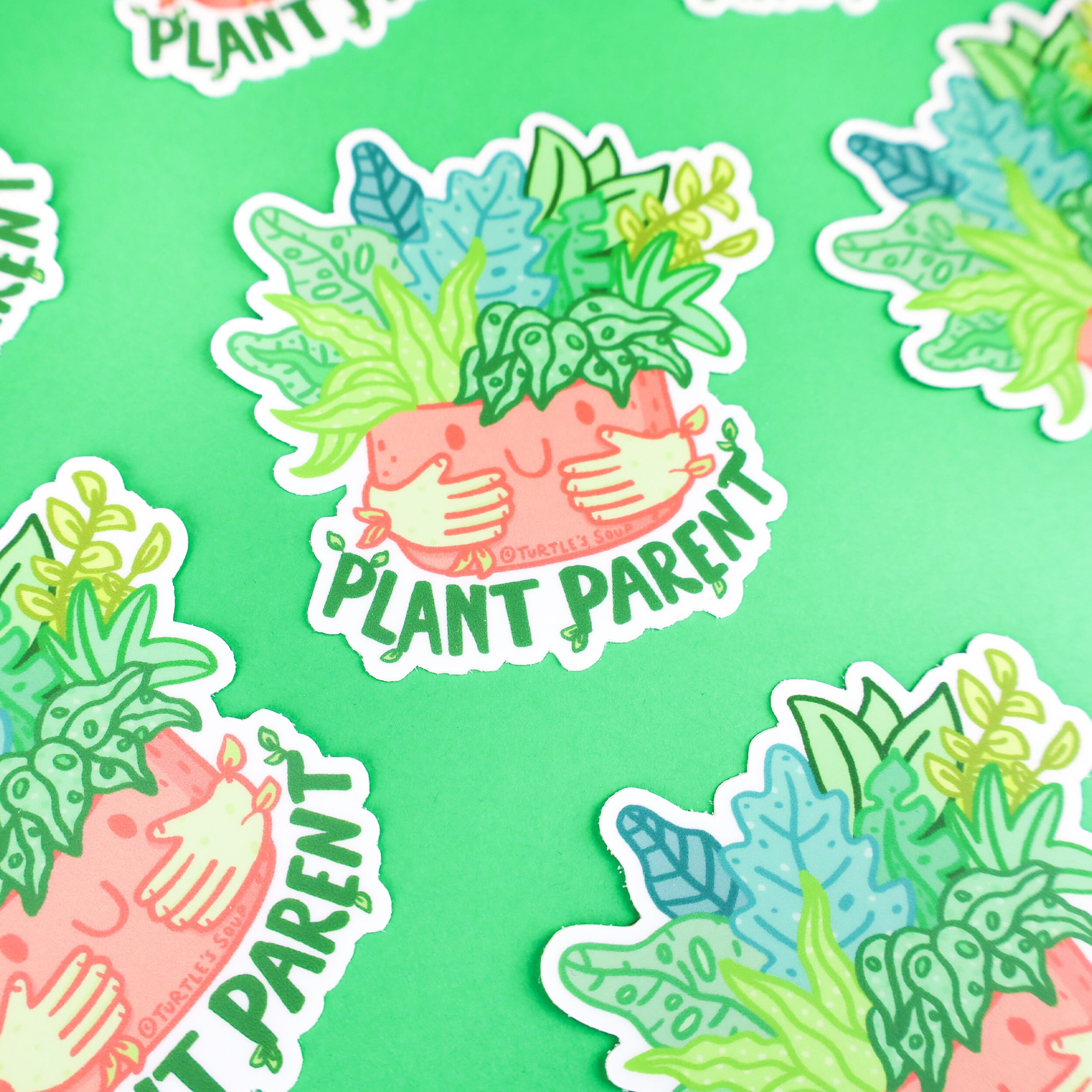 Plant Parent, Cute Sticker, Vinyl Decal, Succulents, Planter, Green ...