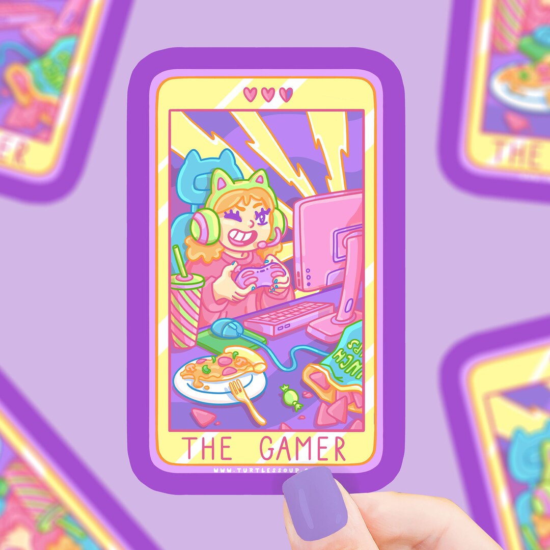 The Gamer Tarot Sticker, Vinyl, Cute, Tarot Card Sticker, Waterproof ...