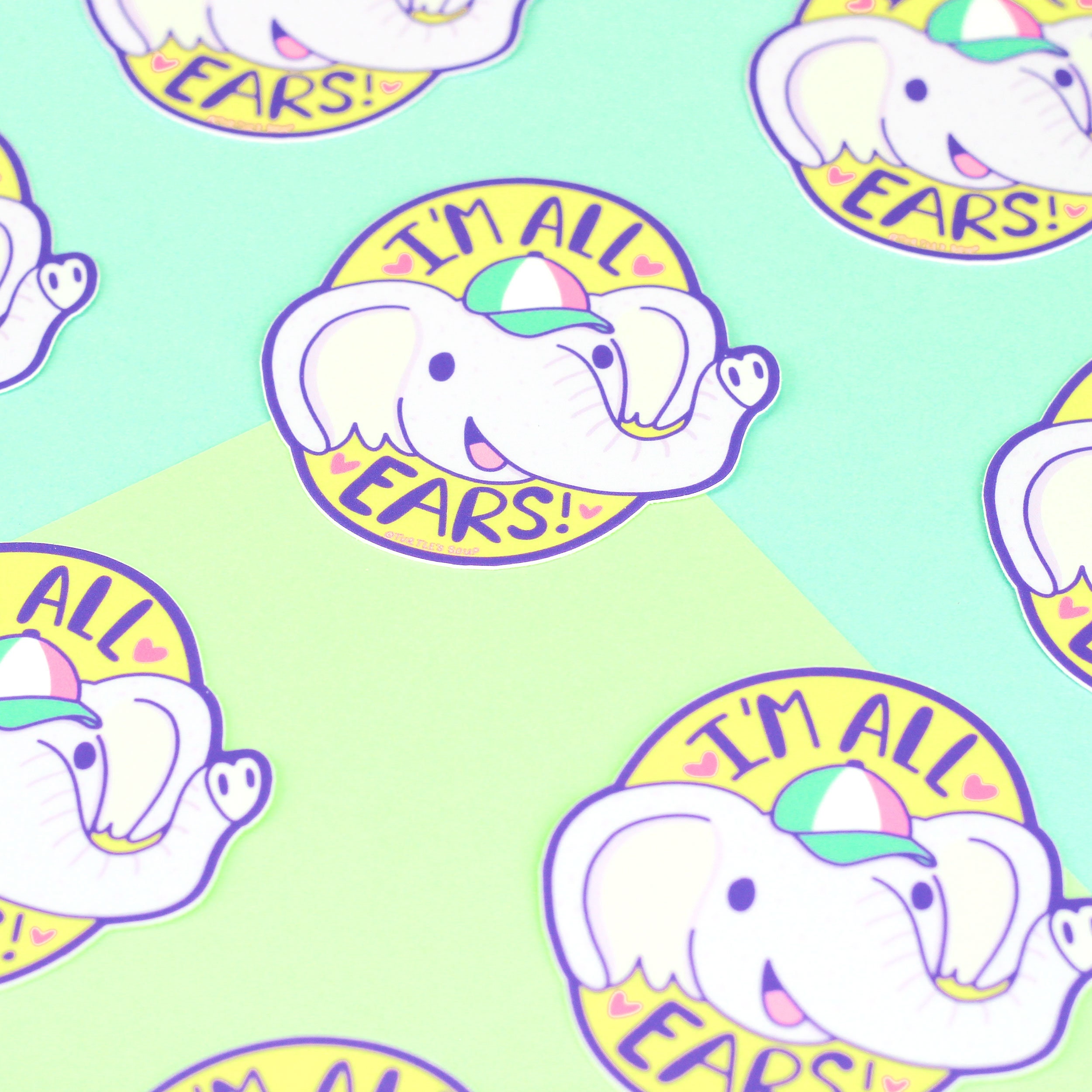 I'm All Ears Elephant Vinyl Sticker Listener Sticker | Etsy