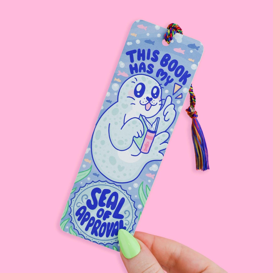 This Book Has My Seal of Approval Bookmark, Sea Creatures, Bookish ...