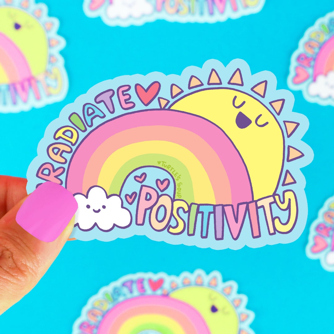 Positivity Sticker, Cute Vinyl Stickers for Laptops, Car Decals ...