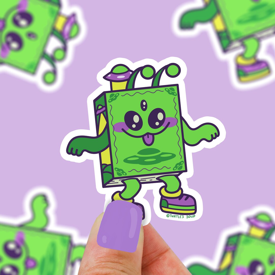 Sci-fi Book Sticker, Science Fiction Book Sticker, Alien Book, Monster ...