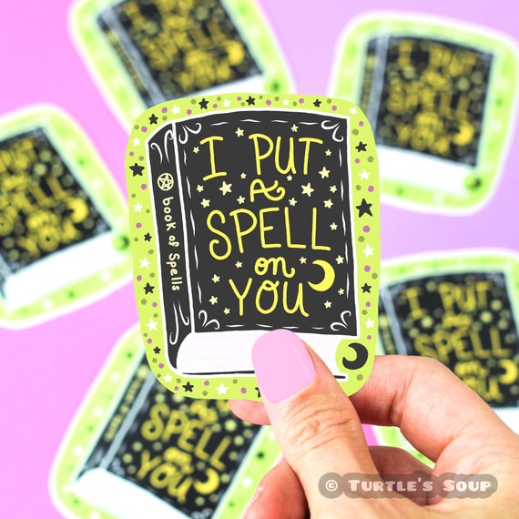 Spell Book Sticker Vinyl Decal Witch Sticker Halloween - Etsy