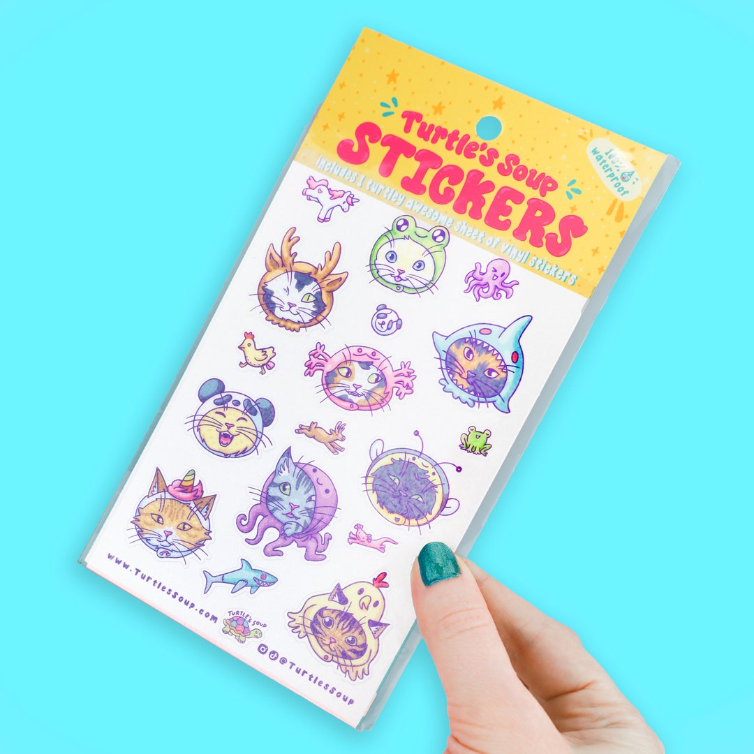 Cosplay Kitties Sticker Sheet, Cosplay Cat Stickers, Cute Cats in ...