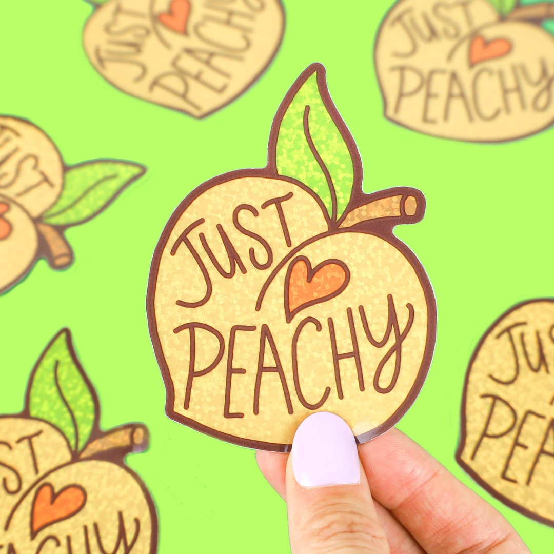 Glitter Just Peachy Vinyl Decal, Peach Vinyl Sticker, Shiny Peaches ...