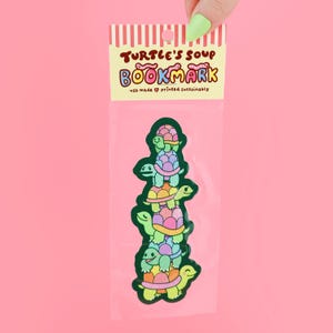 Turtle Tower Bookmark, Bookish Gift, Cute Turtles, Funny Bookmark ...