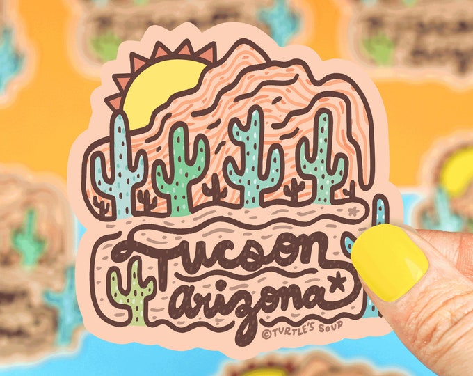 Cactus Sticker Tucson Arizona Vinyl Decal Saguaro Sticker - Etsy