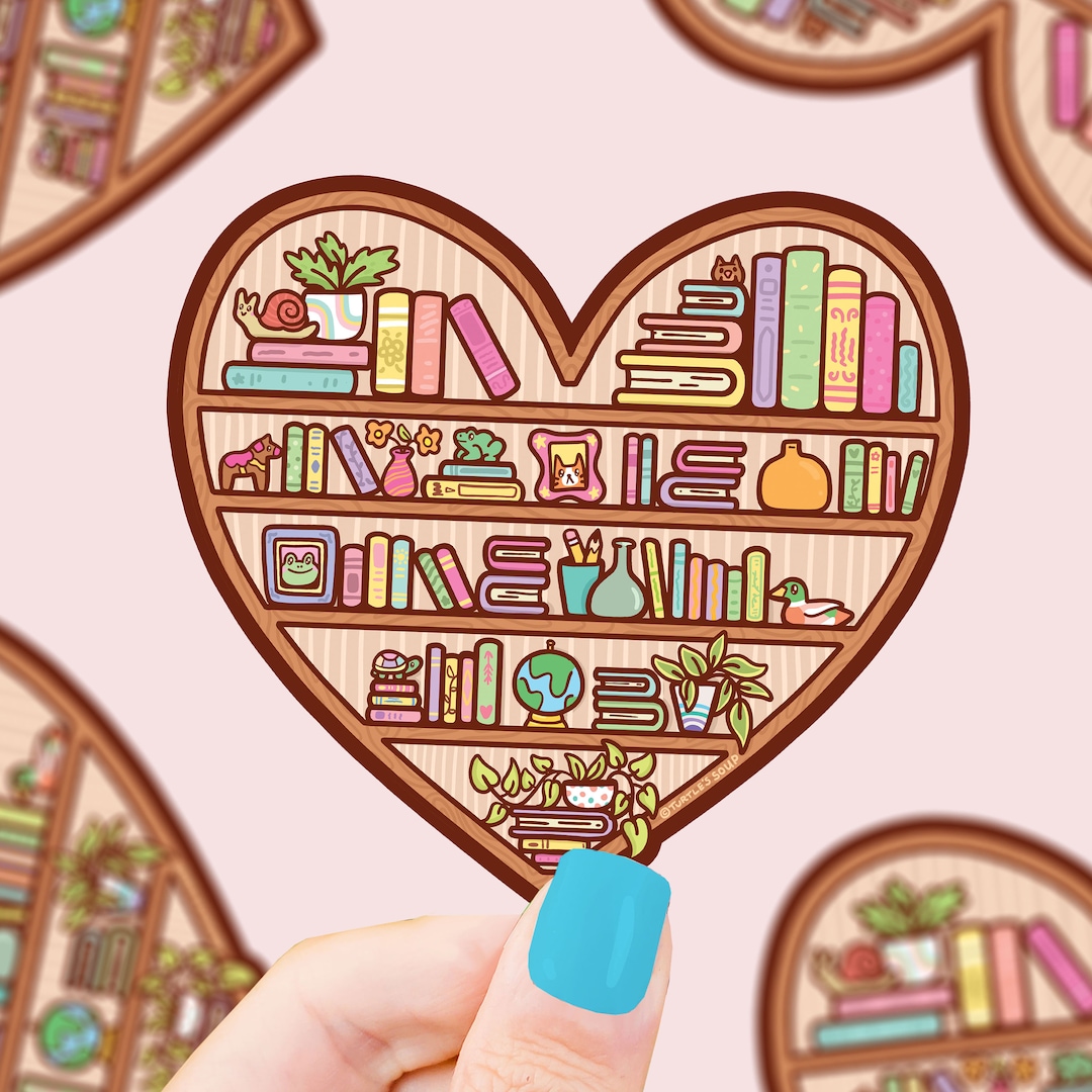 Heart Shaped Bookshelf, Valentine's Day Library, Book Lover, Romantic ...