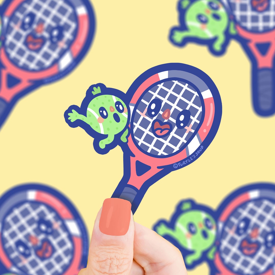 Kawaii Tennis Ball and Racket Sport Waterproof Vinyl Sticker - Etsy