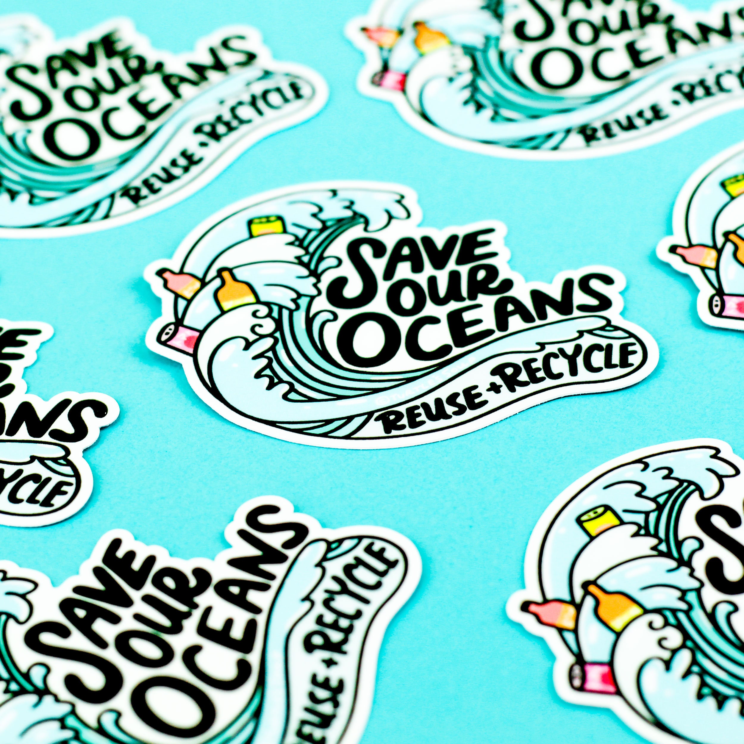 Save Our Oceans Vinyl Sticker Earth Day Decal Environmental - Etsy