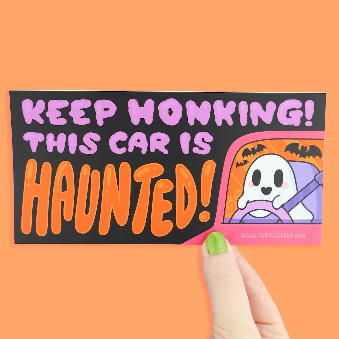 This Car is Haunted Bumper Sticker, Car Decal, Spooky Sticker ...