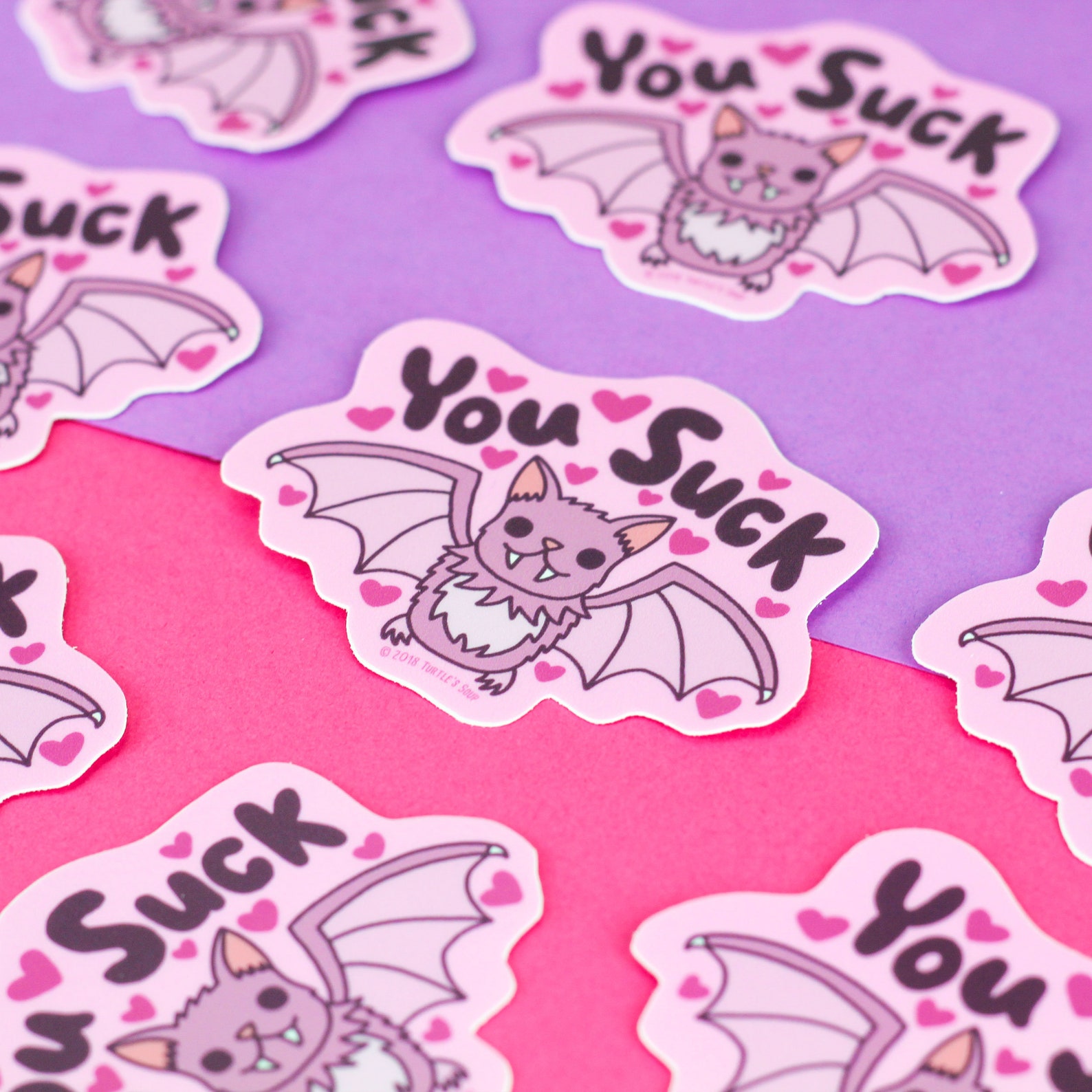 Vampire Bat Sticker Bat Decal Halloween Sticker You Suck - Etsy