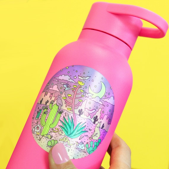 Dreamy Desertscape Desert Nightlife Holographic Sticker | Etsy