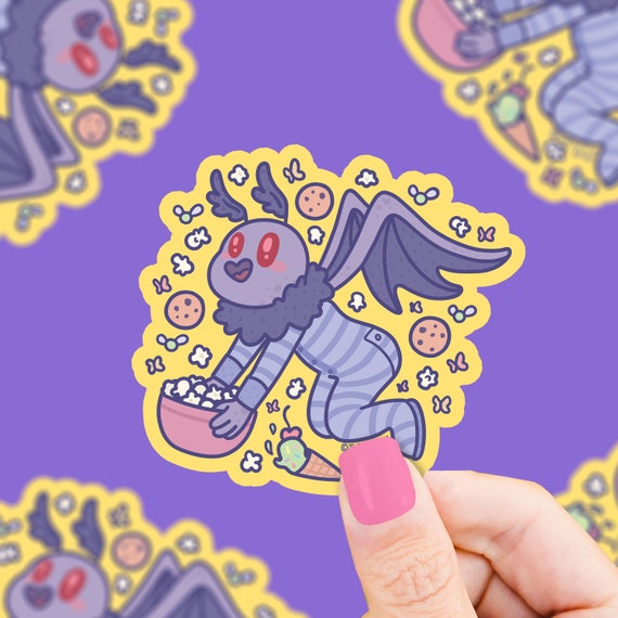 Mothman Cryptid Sleepover Vinyl Sticker - Etsy