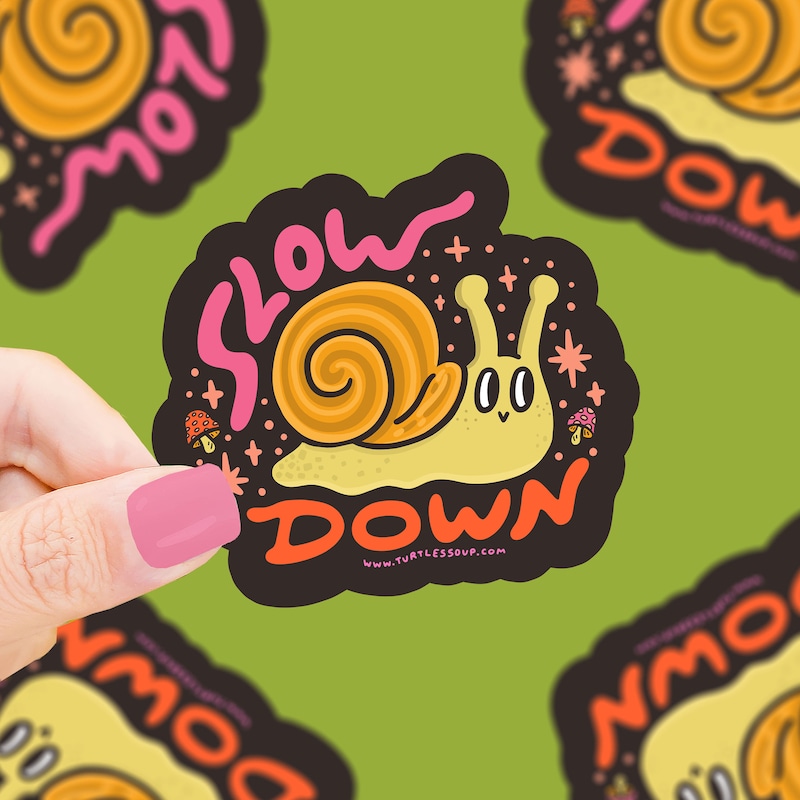 Snail Slow Down Sticker - Etsy