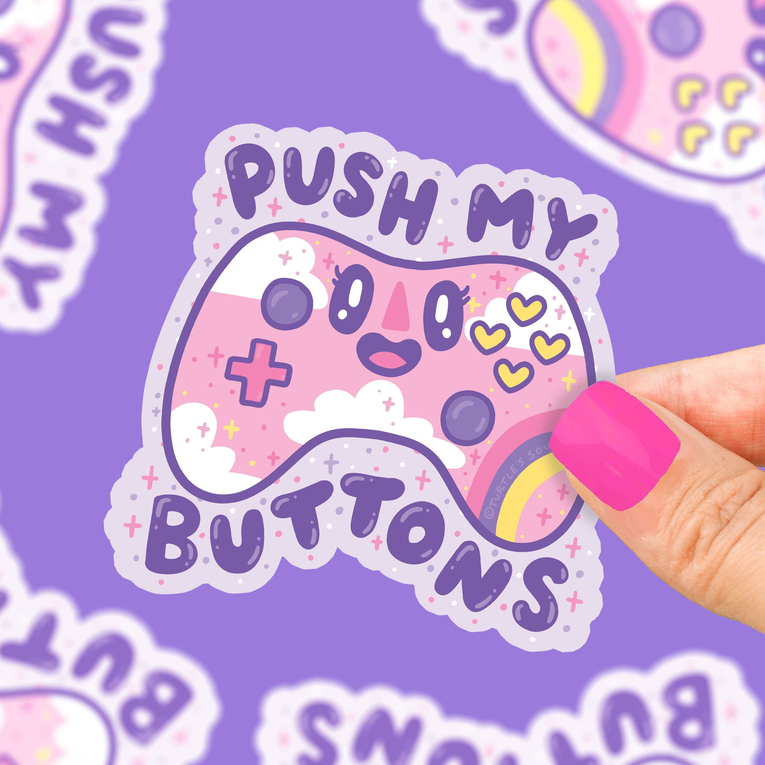 Push My Buttons Gamer Girl Sticker E-girl Sticker Pastel - Etsy